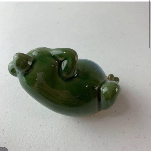 Accents | New Ceramic Green Glazed Garden Frog | Poshmark